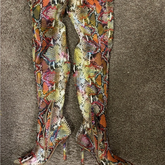 Steve Madden | Shoes | Steve Madden Snake Skin Print Thigh High Boots ...